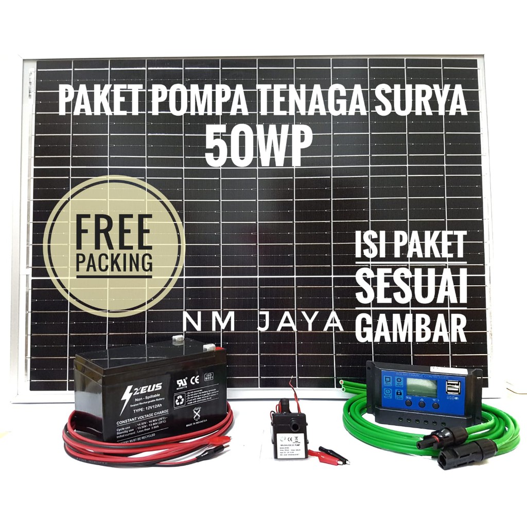 Jual Paket Pompa Tenaga Surya Solar Panel 50 WP Pompa DC 12V 4,2 W / 4 ...