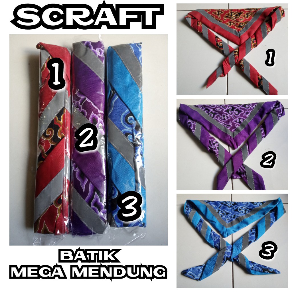 Jual Scraft Batik Mega Mendung Perlengkapan Pramuka (Glow In The Dark) | Shopee Indonesia