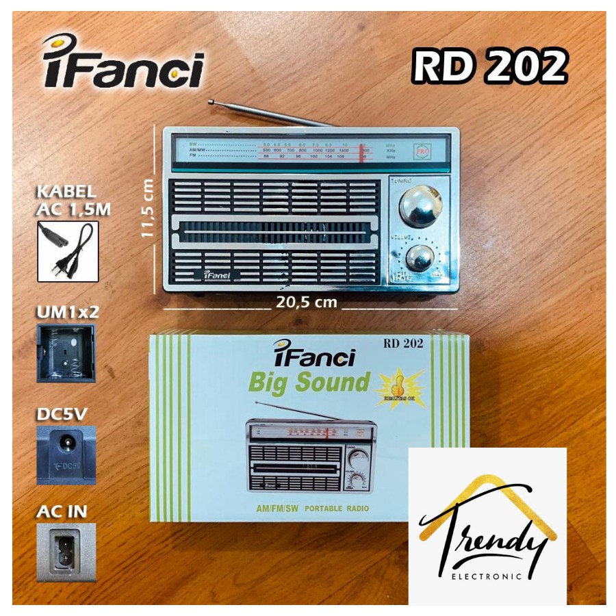 Jual Radio FM AM IFanci RD 202 RADIO PORTABLE SPEAKER JADUL | Shopee ...