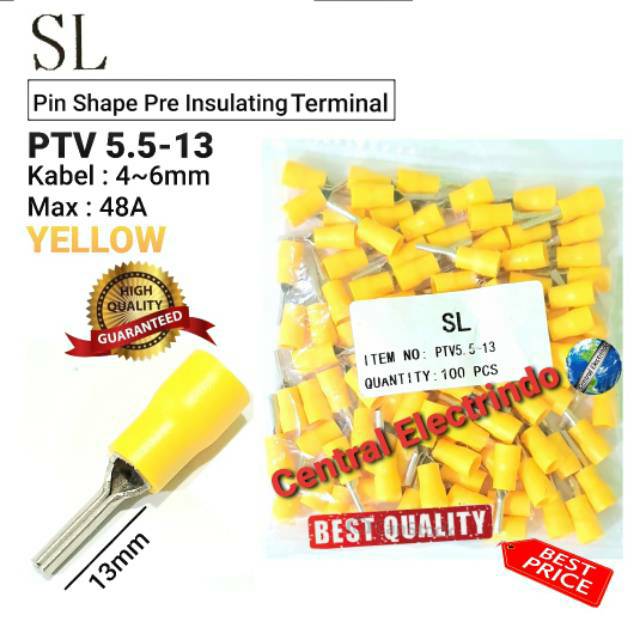 Jual Skun Kabel Pin Tusuk PTV 5.5-13 Kabel 4~6mm SL. | Shopee Indonesia