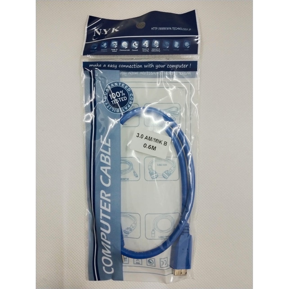 Jual KABEL NYK USB 3.0 HDD EXTERNAL HARDISK KABEL AM MICRO BB 60cm ...