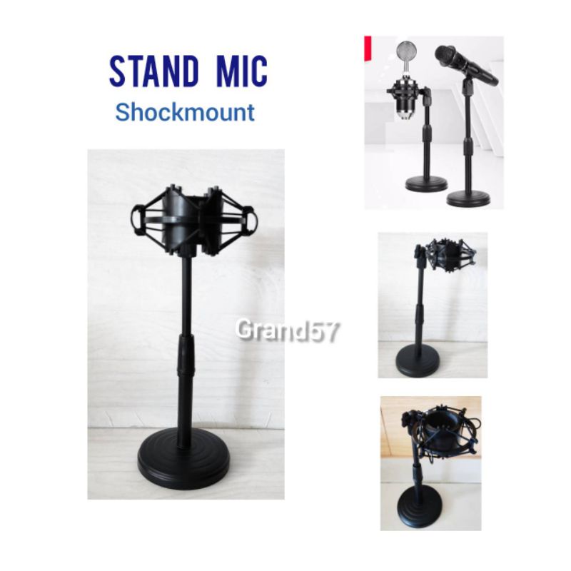 Jual Stand Mic Meja Shock Mount podcast Stand mik meja Stand mic tripod ...