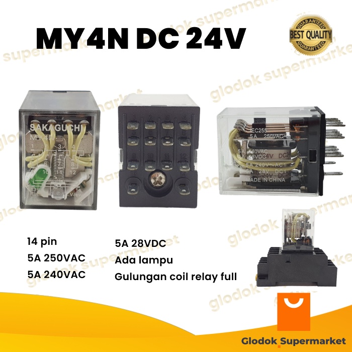 Jual Relay MY4N DC 24V 14 pin Riley 24 Volt 14p 5a | Shopee Indonesia