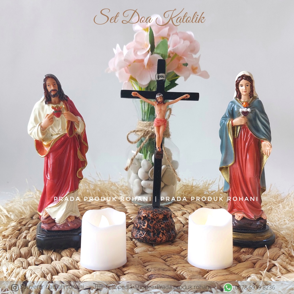 Jual Set Doa mini/Set Doa Katolik/Patung Yesus mini/Patung Maria mini ...