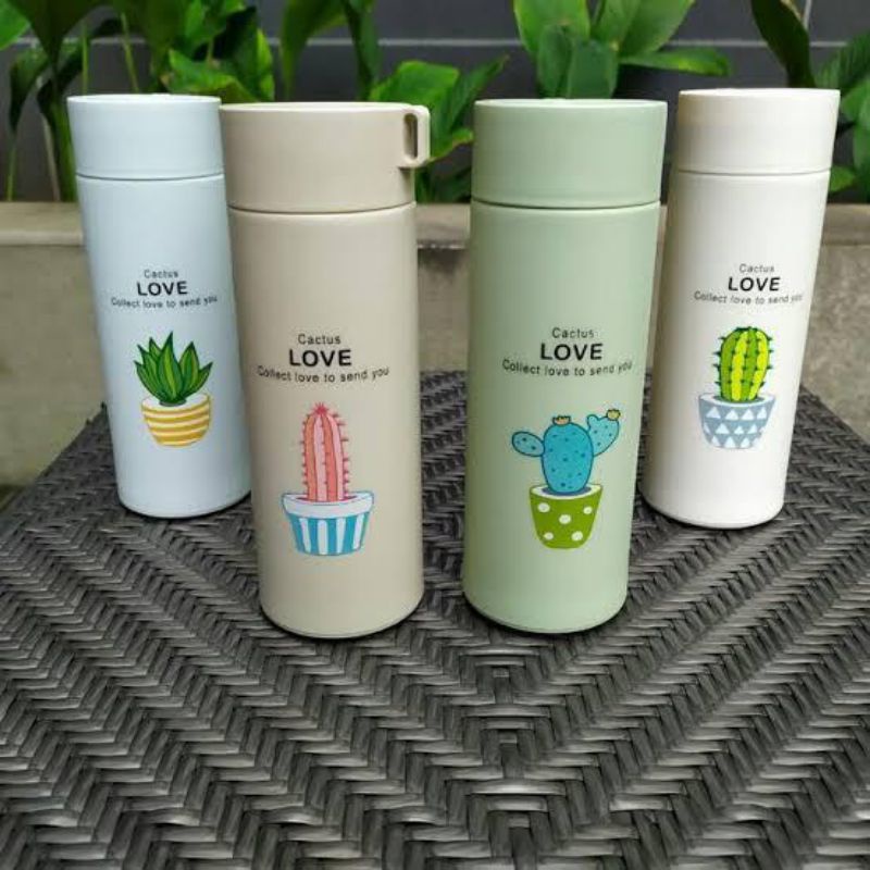 Jual FREE BUBBLE] BOTOL MINUM KACA CACTUS LOVE 400 ML | Shopee Indonesia