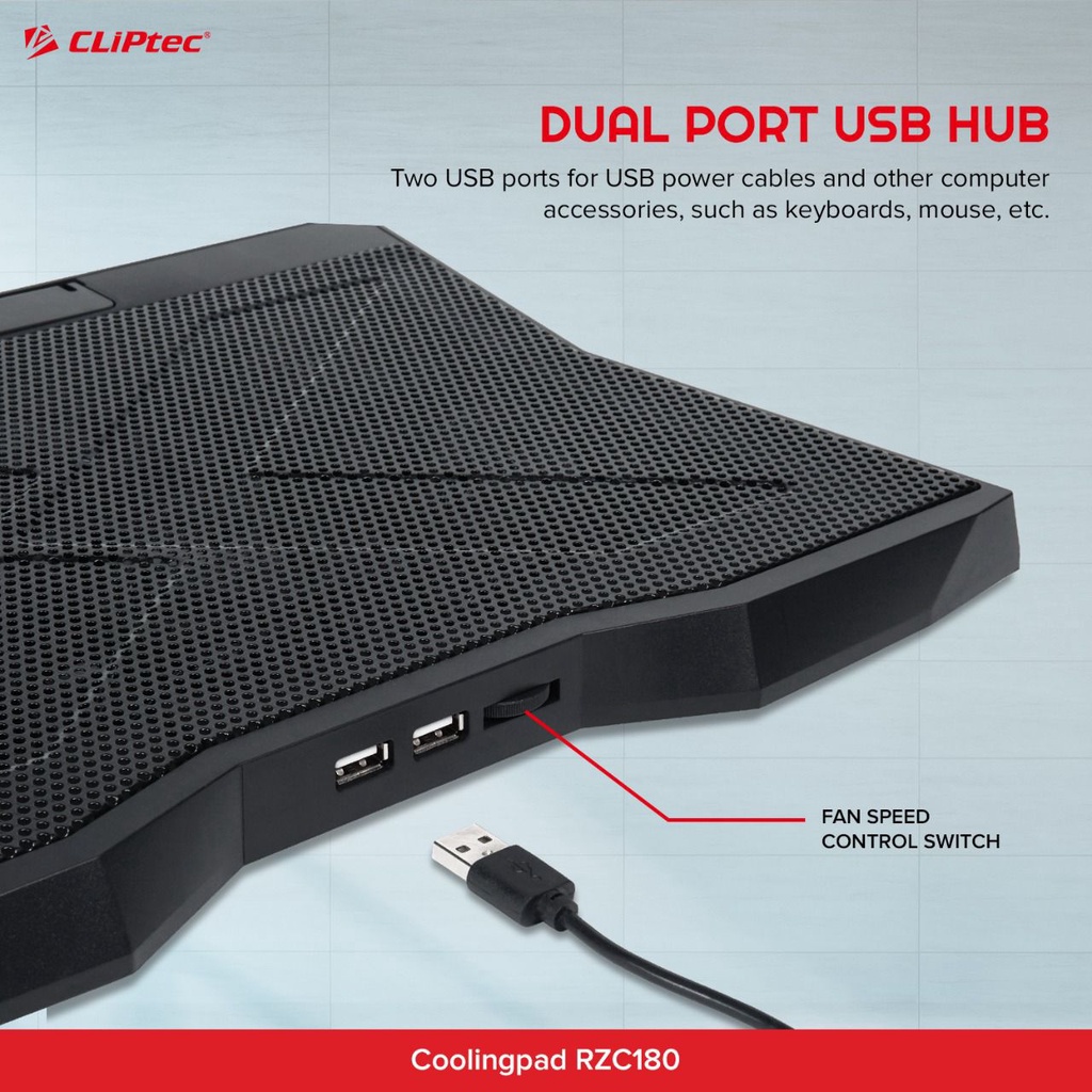 Jual Cooling pad laptop gaming cliptec adjustable 6 fan with speed control rzc180 - Coolingpad ...