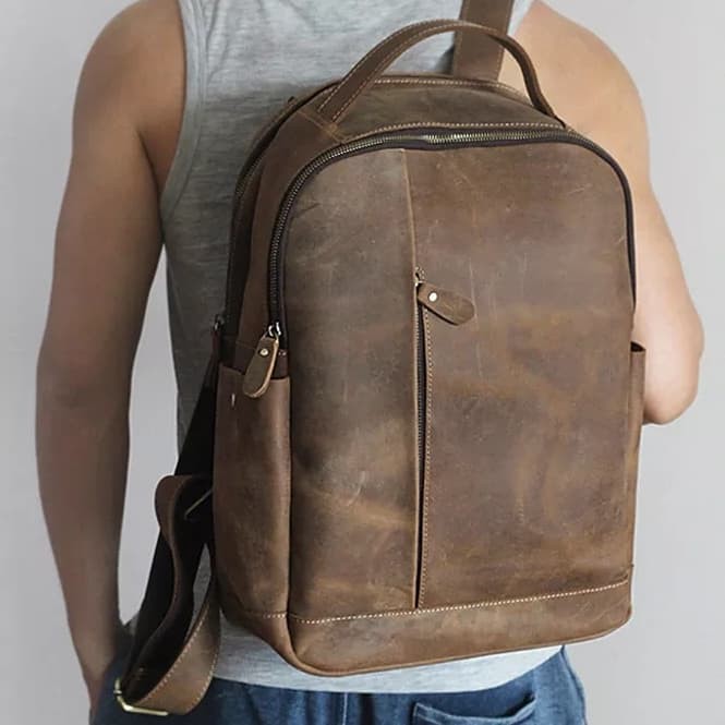 Jual Tas Ransel Vintage Crazy Horse Kulit Sapi Tas Ransel Casual ...