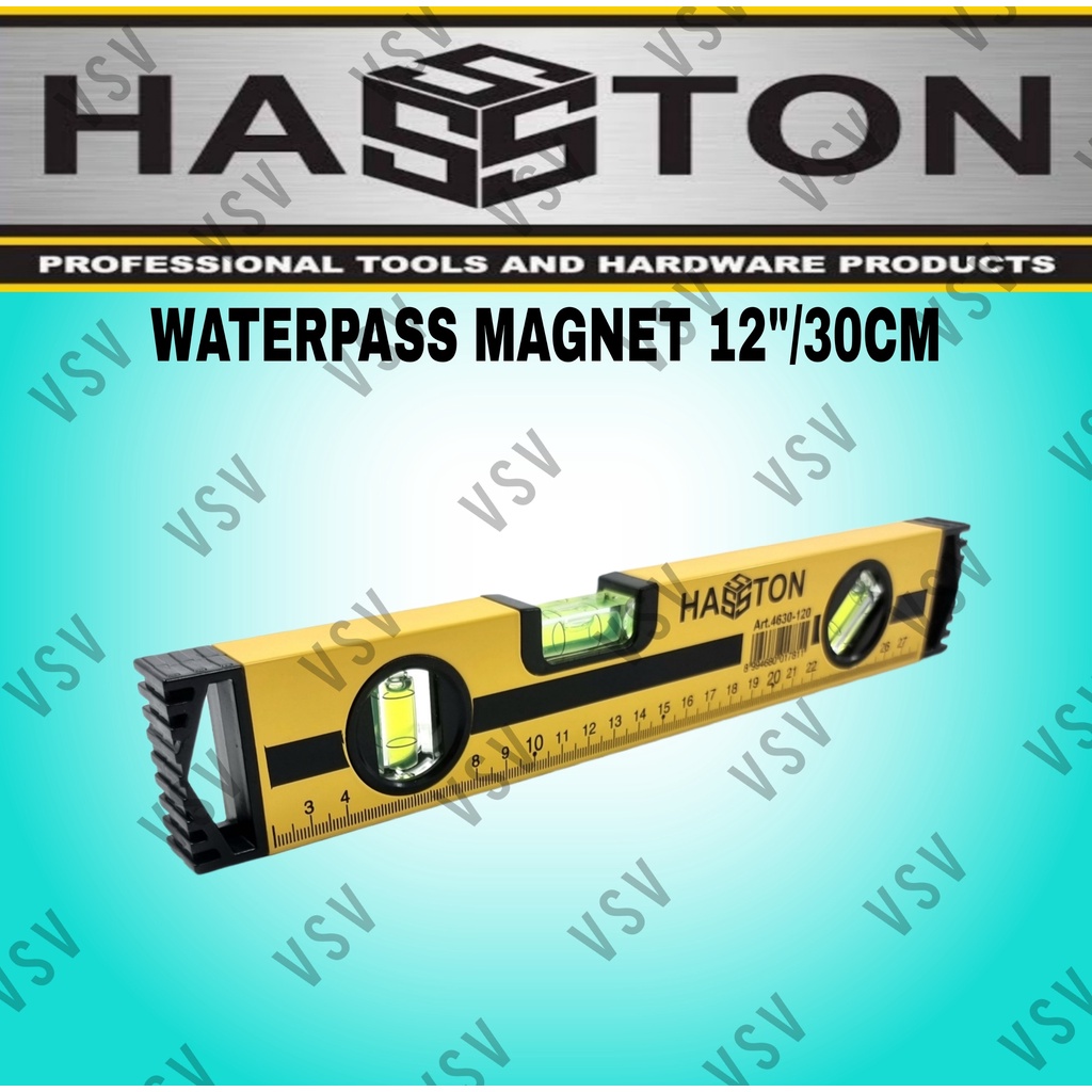 Jual Hasston Waterpass Magnet 12" Waterpass Alumunium 30Cm 4630-120 ...