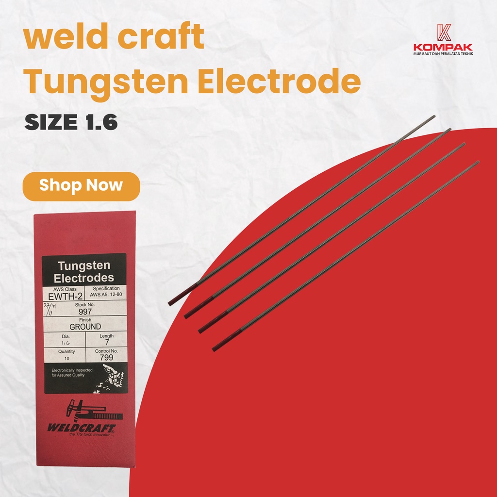 Jual Kawat las tungsten elektroda TIG 1,6mm | Shopee Indonesia