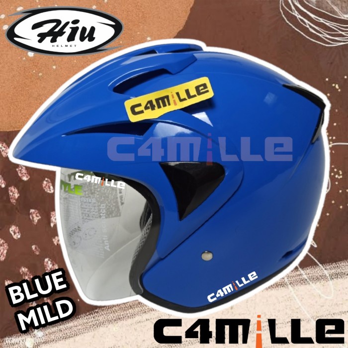 Jual HELM HIU ARROW BLUE MILD HALF FACE DOUBLE VISOR | Shopee Indonesia