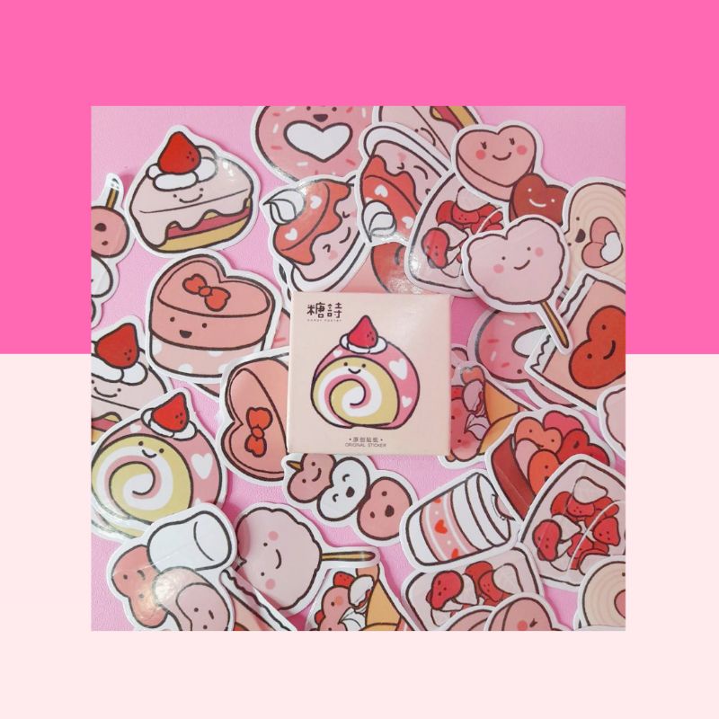 Jual Sticker Sweet Food Pink Cute/Stiker Lucu | Overjoyed Stuff ...