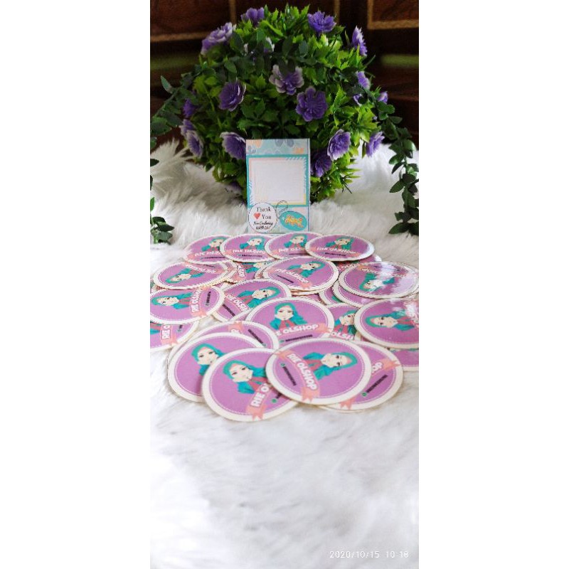 Jual Stiker Olshop/ logo produk makanan / stiker wedding / stiker ...