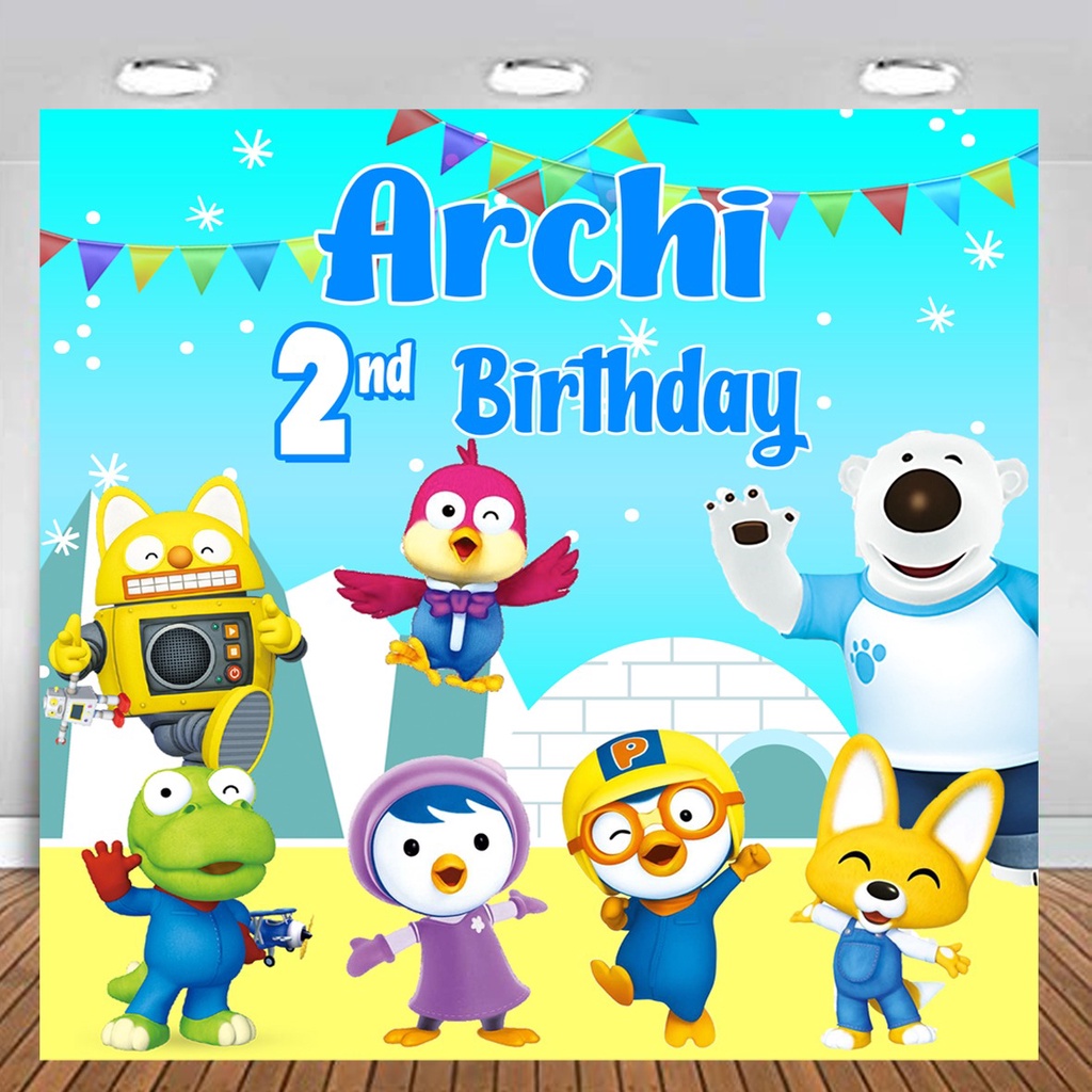 Jual Pororo Backdrop Birthday / Hiasan Dinding Ulang Tahun / Banner ...