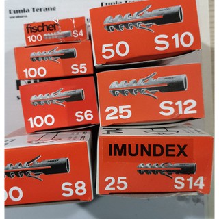 Jual Fisher IMUNDEX S8 Isi 100pcs Fiser Viser Piser Visher Tanam Lubang Dinding 8mm 8 mm ...