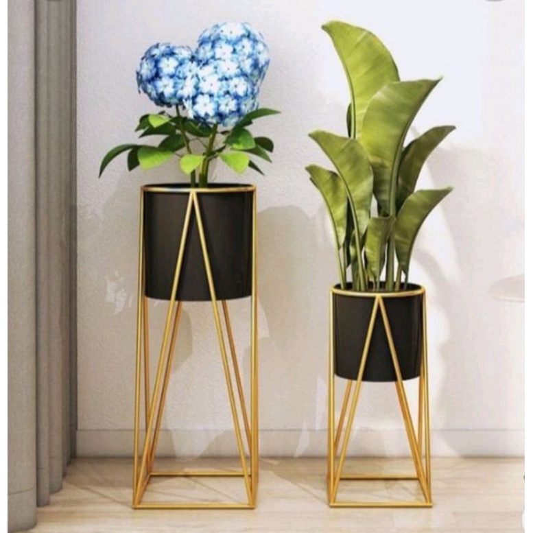 Jual standing pot besi / rak pot minimalis / standing plant / rak pot ...