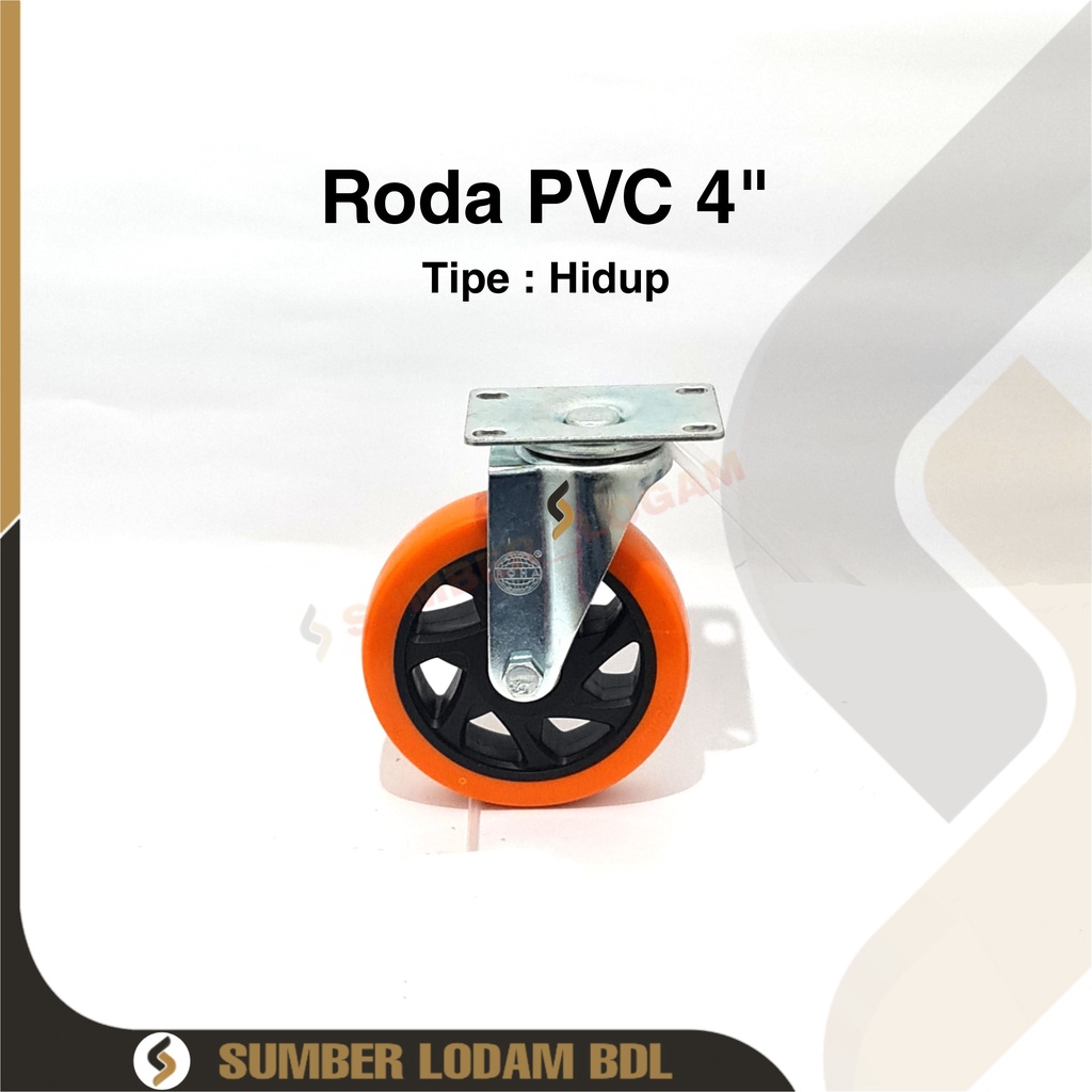 Jual Roda Caster 4" / Roda PVC 4" Tipe Hidup ROHA | Shopee Indonesia