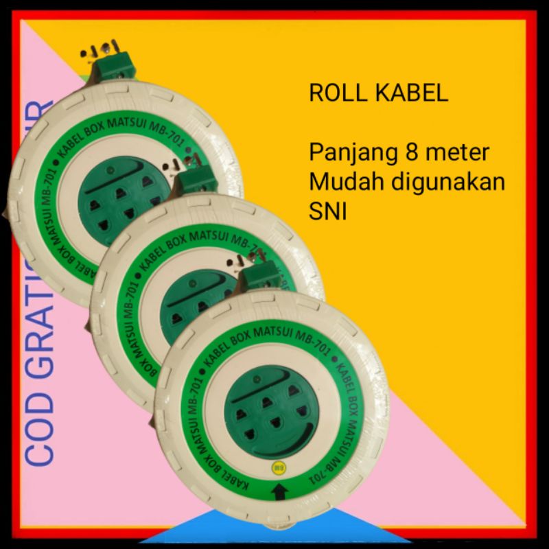 Jual KABEL ROLL COLOKAN LISTRIK ROLL STOP KONTAK PANJANG TERMINAL BOX ...