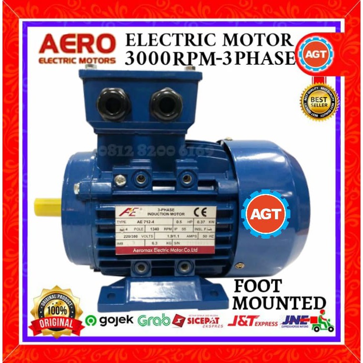 Jual AERO 3PHASE 3KW-4HP-3000RPM-2POLE-B3-FOOT MOUNTED ELECTRIC MOTOR HARGA MURAH | Shopee Indonesia
