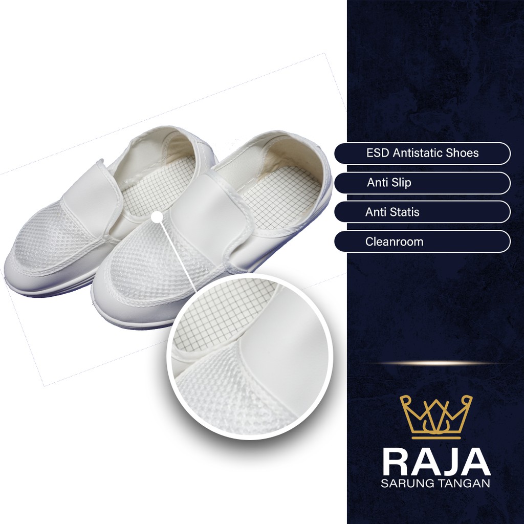 Jual ESD SHOES PVC MESH / Sepatu Antistatik Tertutup Putih ESD ...
