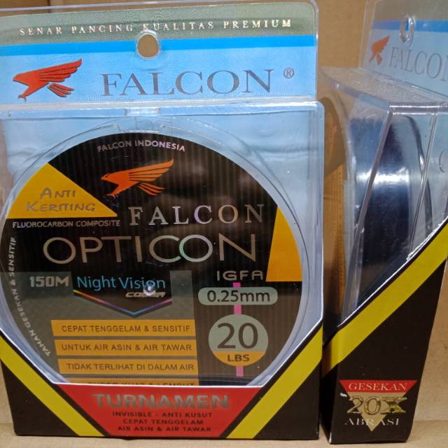 Jual Senar falcon opticon 150m 20lb-0.25mm IGFA anti keriting | Shopee ...