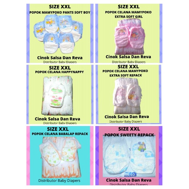 Jual Popok celana repack size XXL,popok murah non kemasan merk | Shopee Indonesia