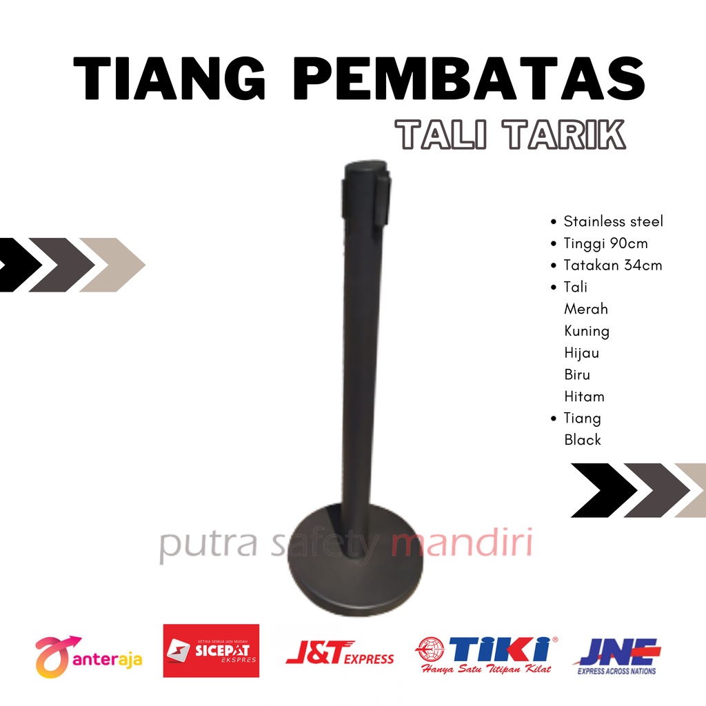 Jual STANDING BARRIER RAILLING TIANG PEMBATAS ANTRIAN KASIR PITA TALI TARIK TINGGI 90CM PORTABLE ...