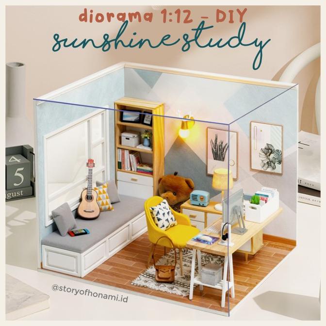 Jual >>>>>] DIORAMA 1:12 DIY MINIATURE DOLLHOUSE SUNSHINE STUDY RUANG ...