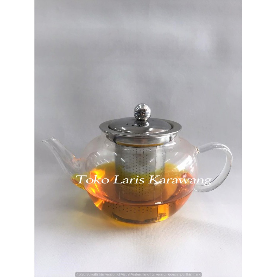 Jual Chinese Tea Pot Kaca 600ml / Teko Teh Cantik VTP-600SSB | Shopee ...