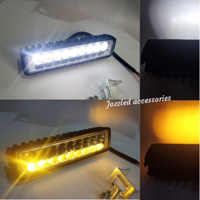 Jual Lampu Grill DRL Sorot Tembak 18 Led 2 Warna Putih Kuning | Shopee ...