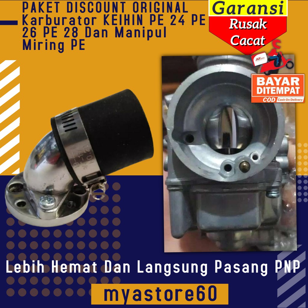 Jual Paket Promo Terbatas Karburator KEIHIN PE 24 PE 26 PE 28 Karbu Plus Manipul Intake Miring ...