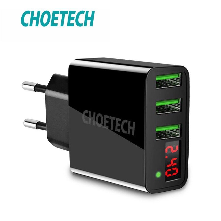 Jual CHOETECH Charger USB 3 Port 3A with LED Display - C0027 indogrow ...