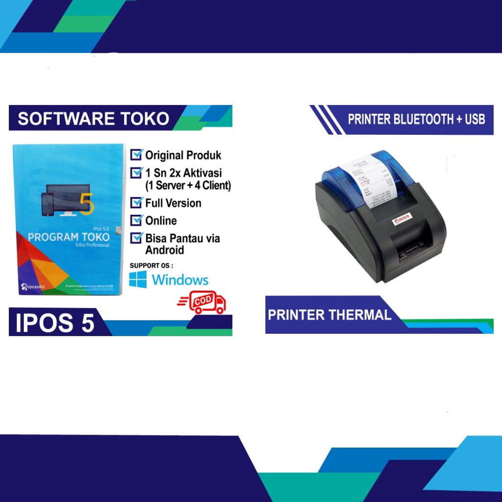 Jual PAKET PRINTER BLUETOOTH PLUS PROGRAM TOKO IPOS 5 PROFESIONAL FREE CLOUDE 1 TAHUN FULL ...