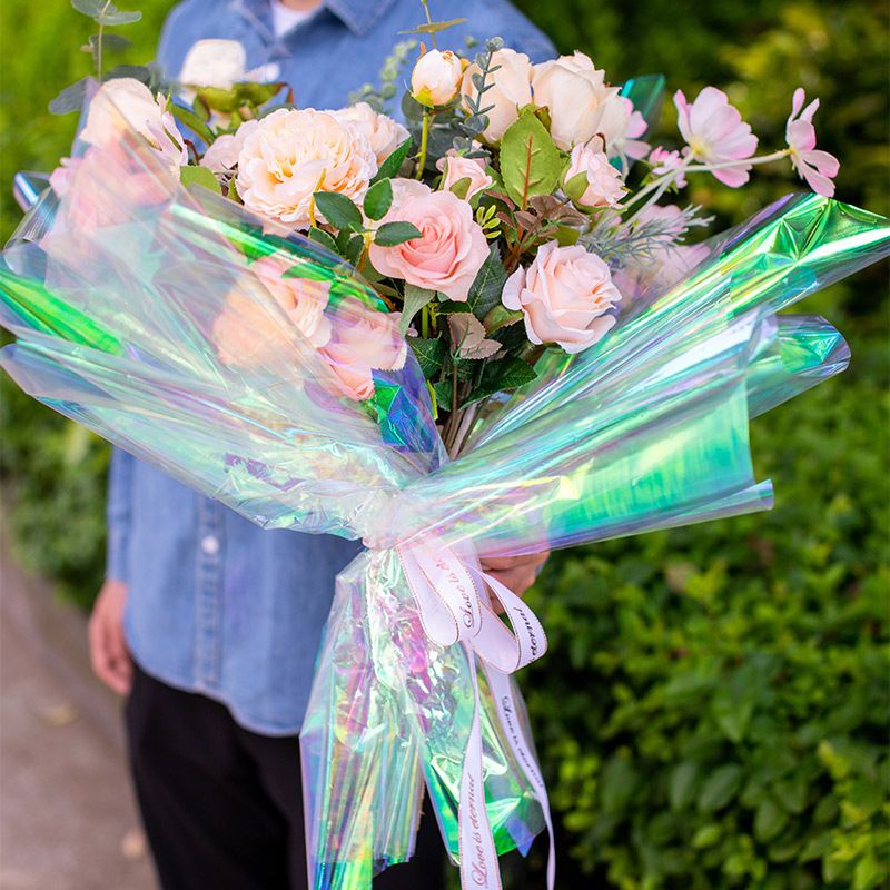 Jual HOLOGRAM TRANSPARENT (50 X 50 CM) - Kertas bunga Hologram bening ...