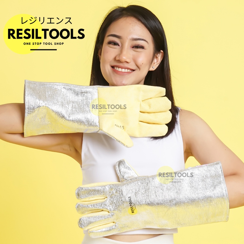 Jual 12 PASANG Sarung Tangan Anti Panas 500 Derajat Safety Glove Kevlar ...