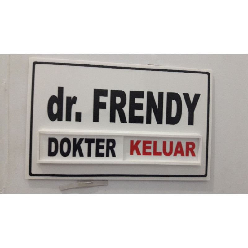 Jual Sign Board Acrylic Sign Label Acrylic papan nama Dokter/ Bidan ...
