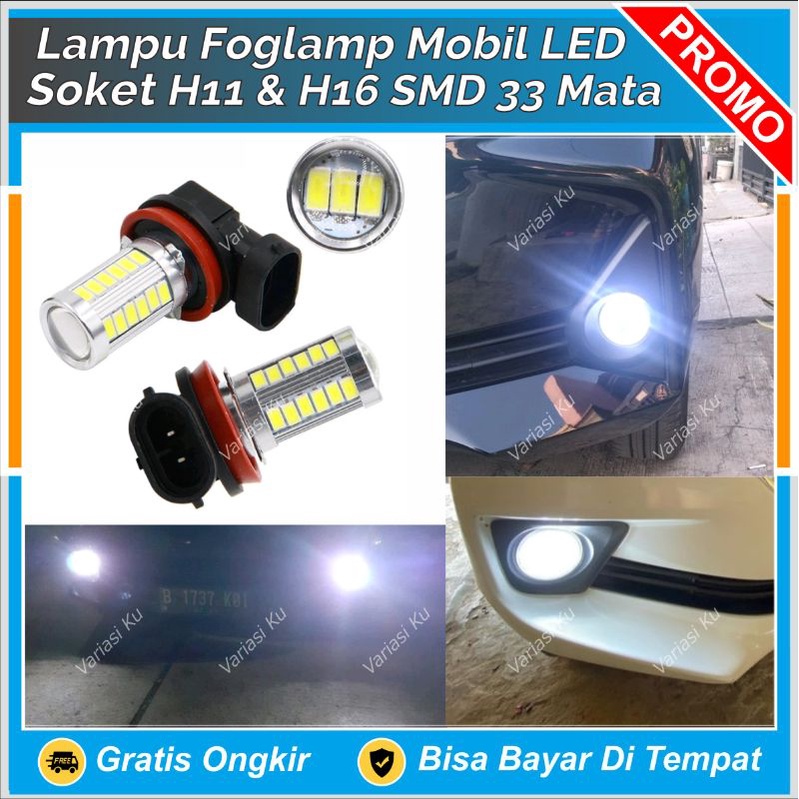 Jual LAMPU LED FOGLAMP MOBIL H8 H9 H11 H16 33 TITIK MATA LED PUTIH KUNING AVANZA APV ERTIGA ...