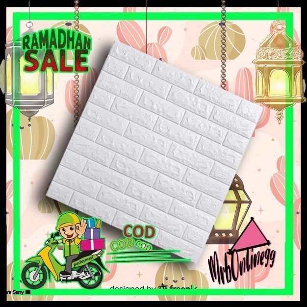 Jual Wallpaper Dinding 3D Embosed Brick Foam Bata Putih Wallpaper ...