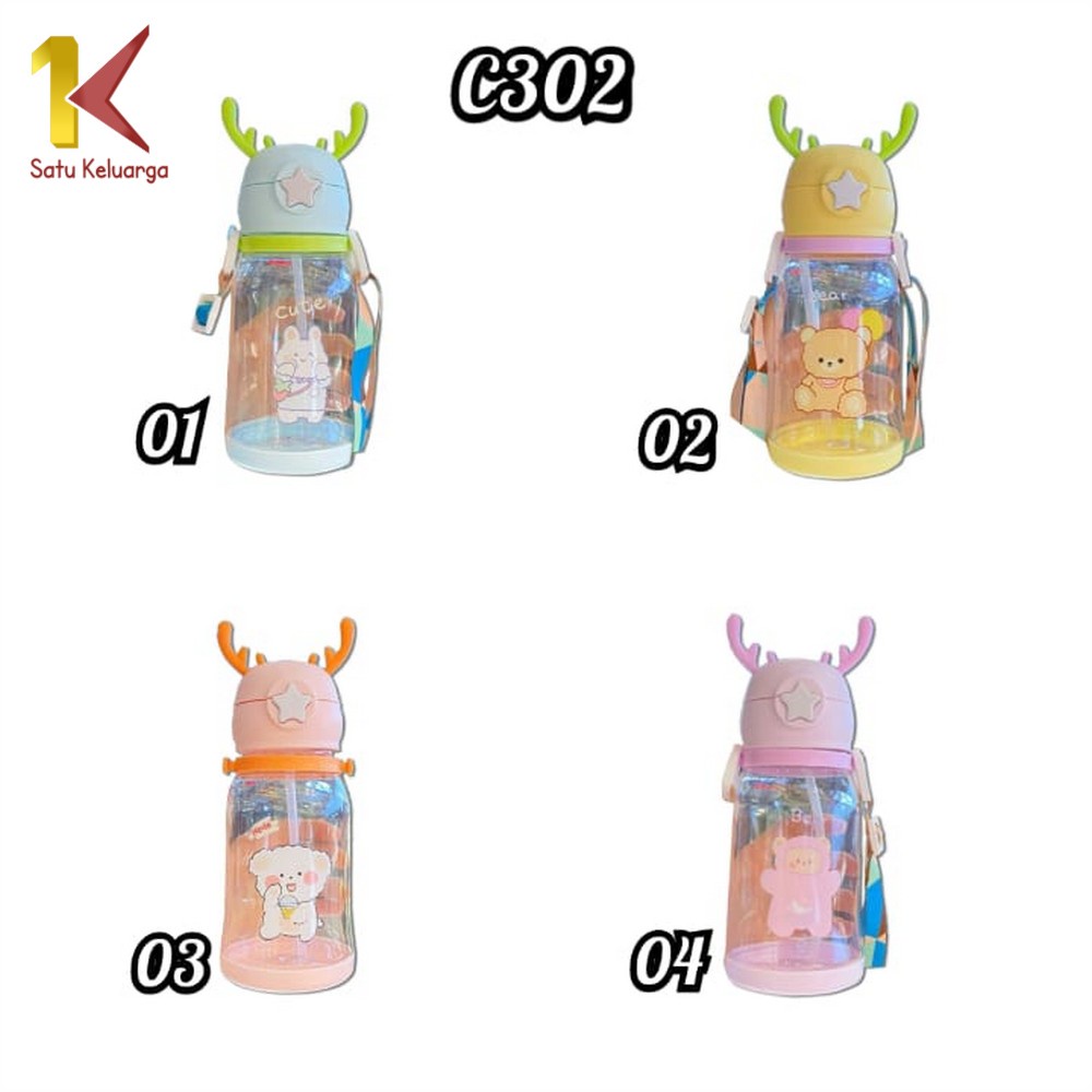 Jual Satu Keluarga Botol Minum Anak BPA FREE Food Grade C302 Botol Air Minum Anak Sedotan 610ml ...