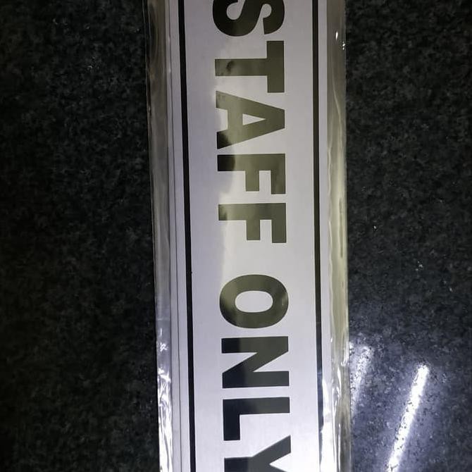 Jual STICKER ALUMUNIUM STAFF ONLY / STIKER LABEL ANODAIZ DISKON ...