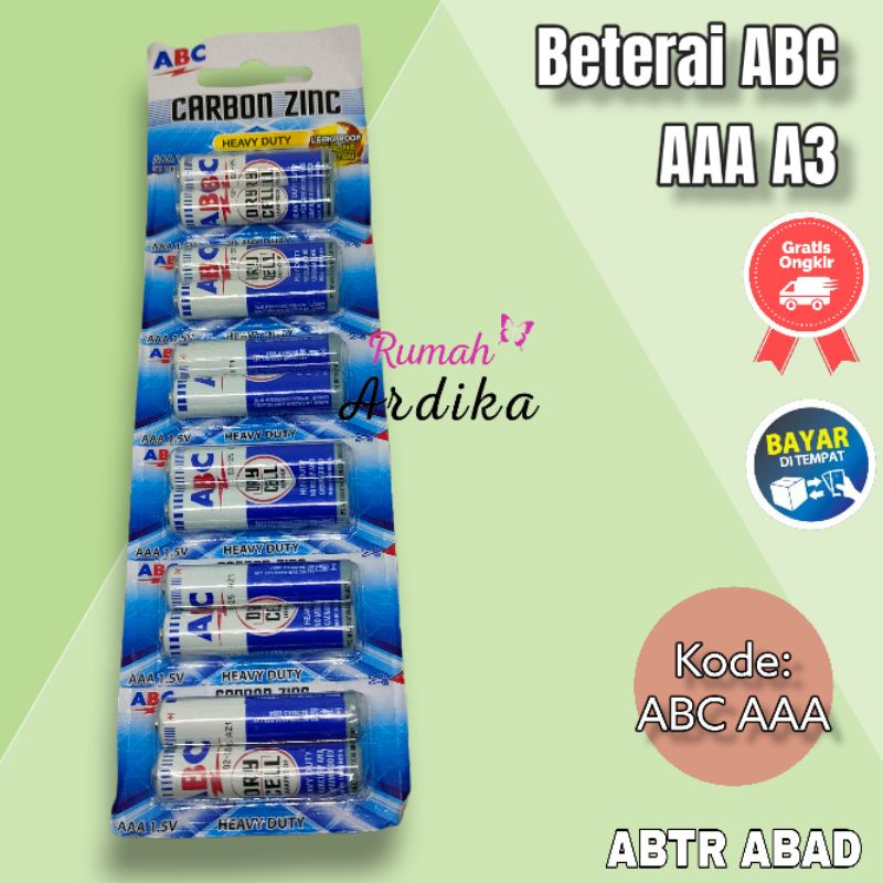 Jual Baterai AAA batrai ABC eveready baterai A3 per pcs | Shopee Indonesia