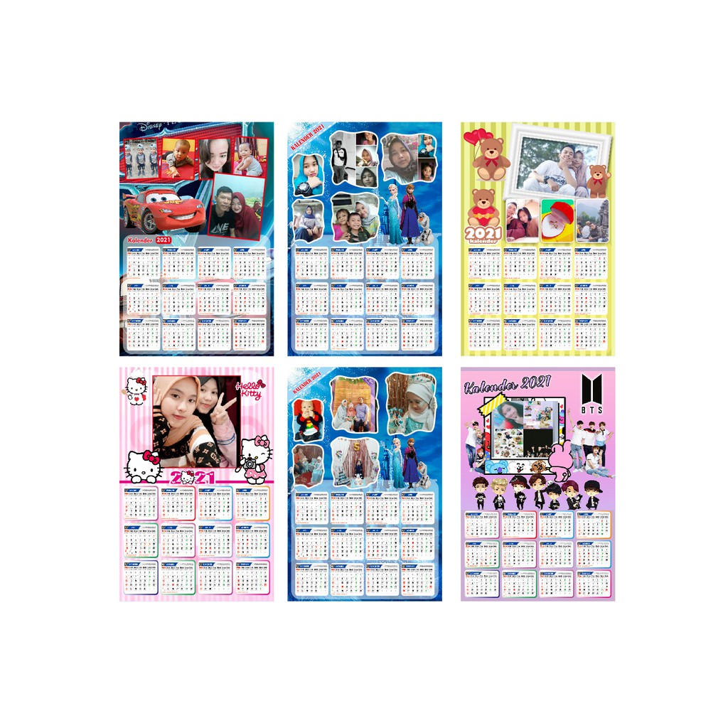 Jual CETAK KALENDER 5 Poto - Free klem besi cantolan DESAIN Custom ...