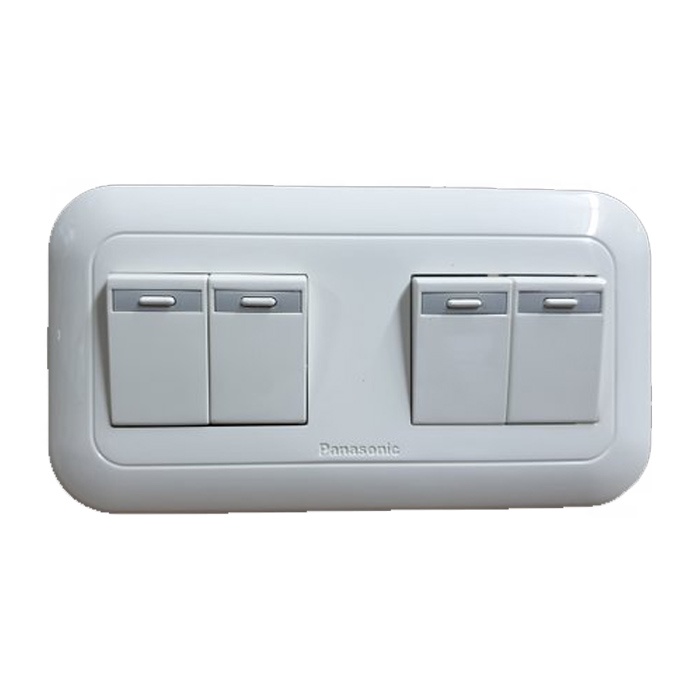 Jual Saklar Double Seri Panasonic 2 Gang Isi 4 Wejp 78049W + Wej 5531 ...