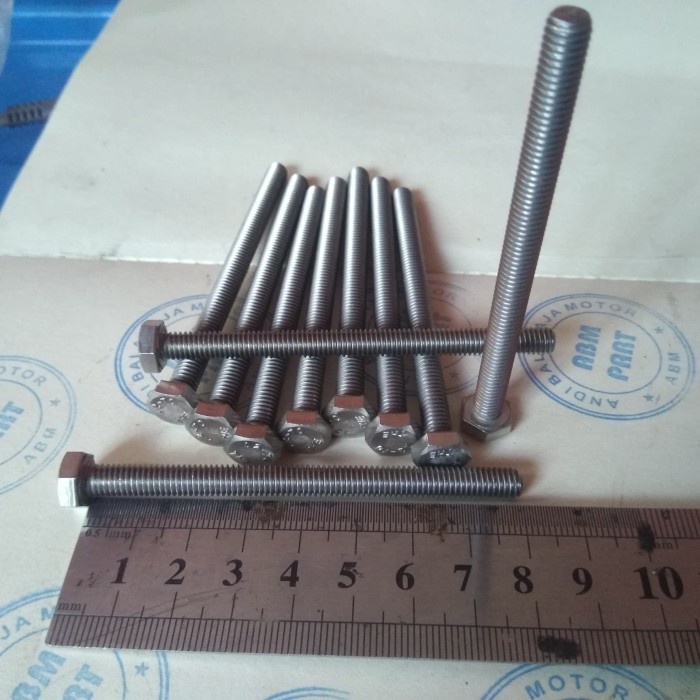 Jual Produk Unggulan Baut Stainless / Hex Bolt Ukuran M10 X 80 Atau Baut 14 Panjang 8Cm ...