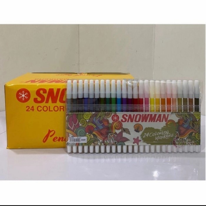 Jual Spidol snowman kecil 24 warna pw24a | Shopee Indonesia