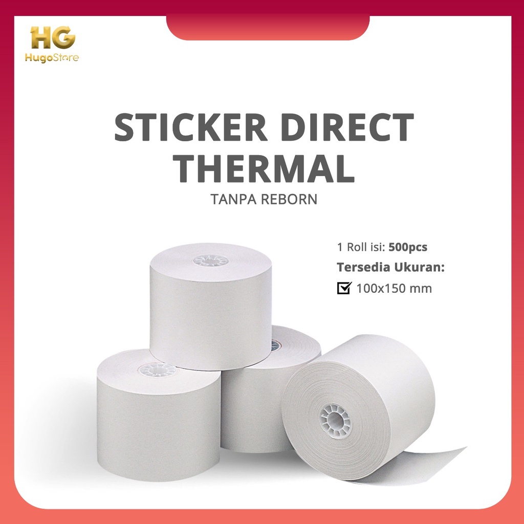 Jual KERTAS LABEL PRINTER BARCODE 100 x 150 mm STIKER A6 THERMAL ISI 500PCS | Shopee Indonesia