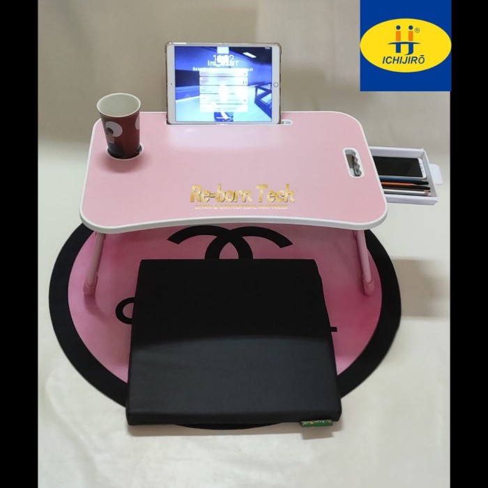 Jual xeww | Meja lipat laci belajar laptop Ichijiro+alasduduk - A5 Pink ...