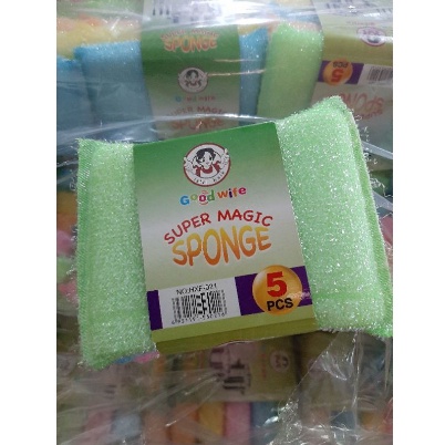 Jual Spons Cuci Piring Isi 5 Pcs/Good Wife Super Magic Sponge | Shopee ...