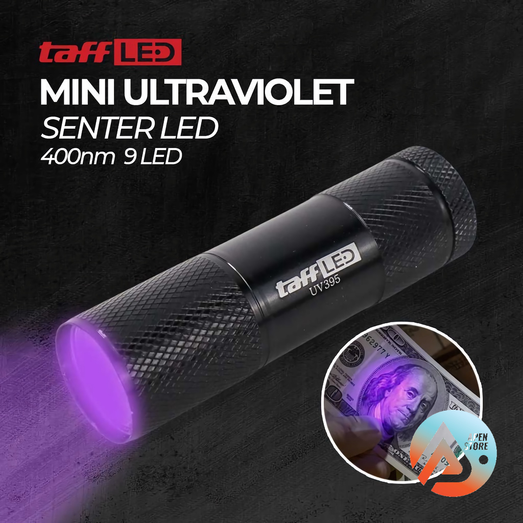 Jual APEN Senter LED Mini Ultraviolet UV 400nm 9 LED Grosir Barang Unik - UV-395 | Shopee Indonesia