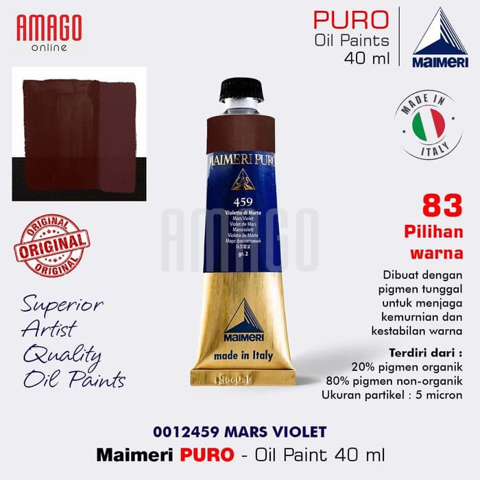 Jual Cat Minyak Lukis MAIMERI Puro - Oil Paint - Mars Violet - 40ml ...