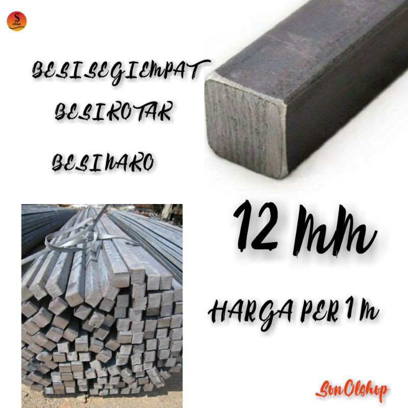 Jual BESI SEGI EMPAT 12 MM HARGA PER 1 M/BESI KOTAK/BESI NAKO | Shopee ...